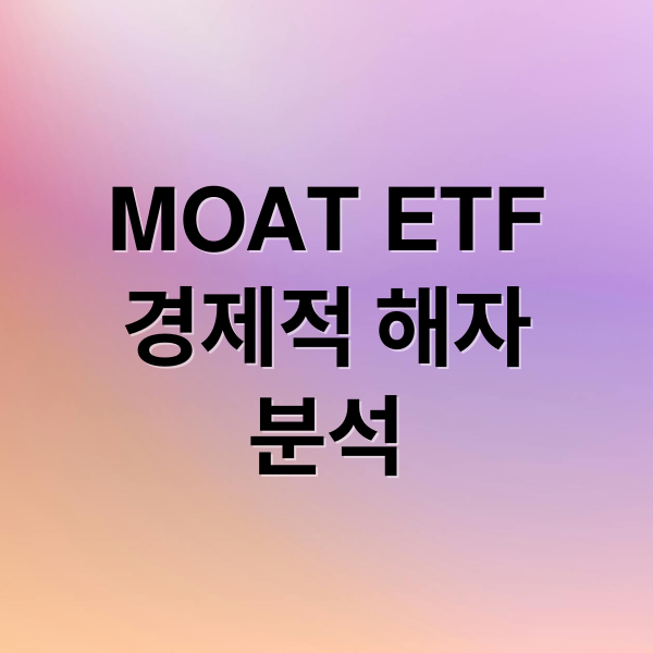 MOAT ETF 핵심 분석: 경제적 해자 전략과 수익률 비교