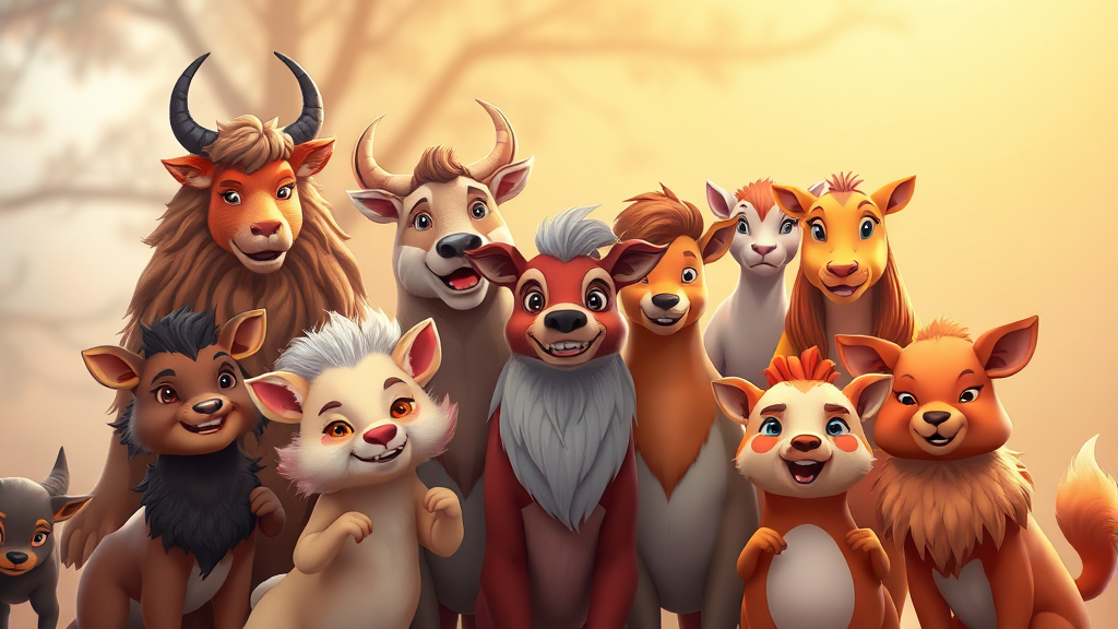 띠별 성격과 특징: 재미로 보는 띠 이야기 (realistic 스타일)